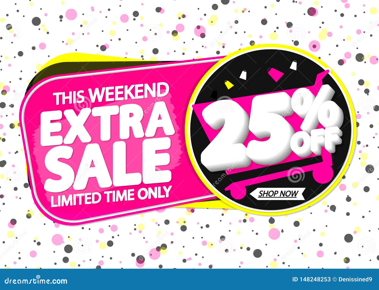 Extra Sale 25 Off, Tags Design Template, Discount Banners, Vector ...