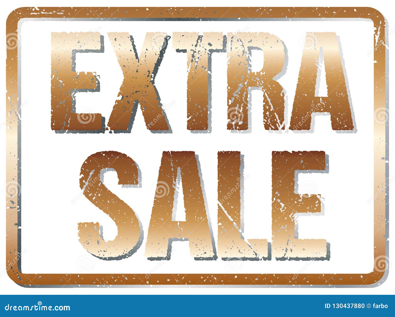 Extra Sale Typography Isolated with Metall Effect. Rubber Stamp ...