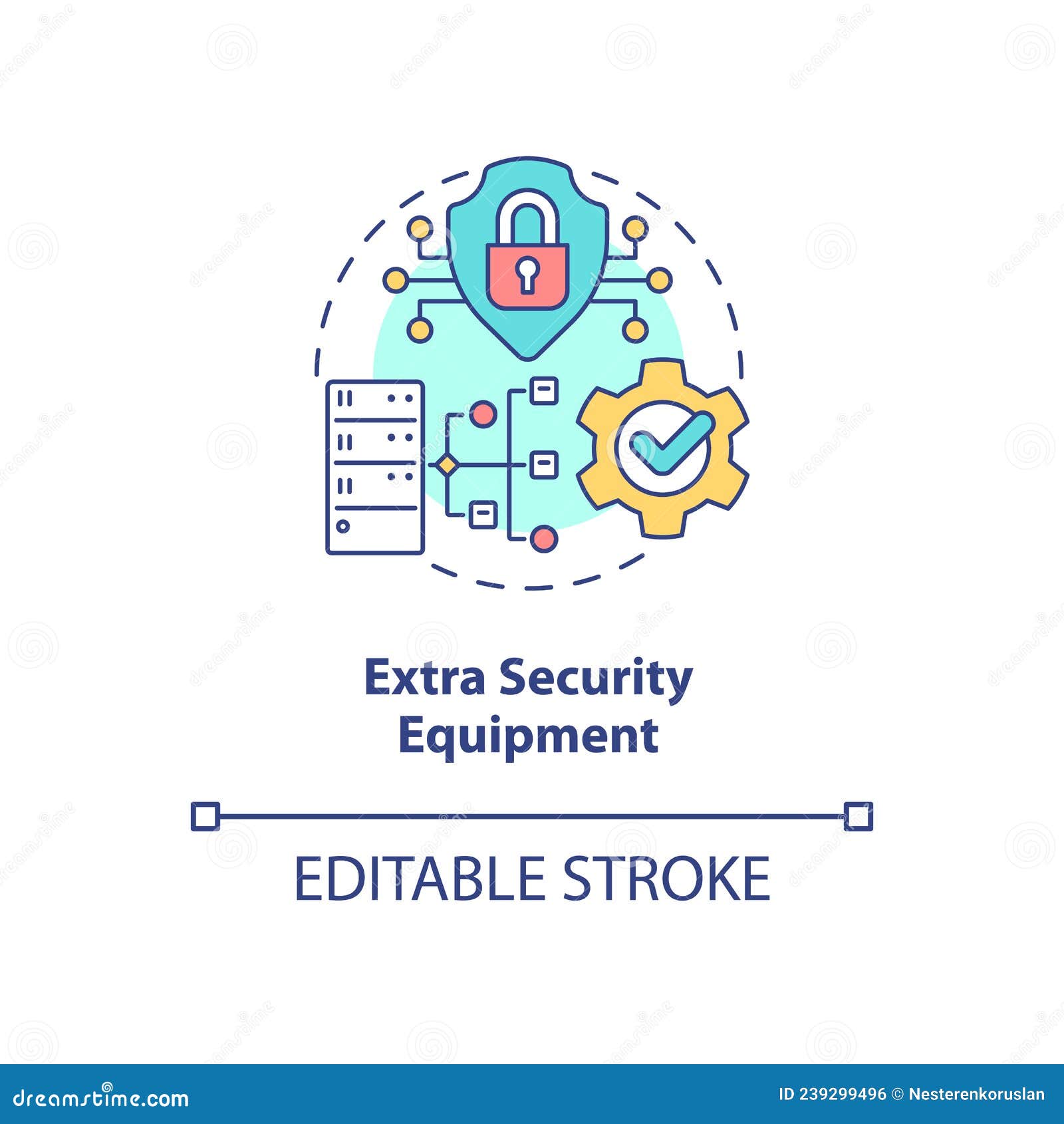 Extra Security Equipment Concept Icon Stock Vector - Illustration of ...
