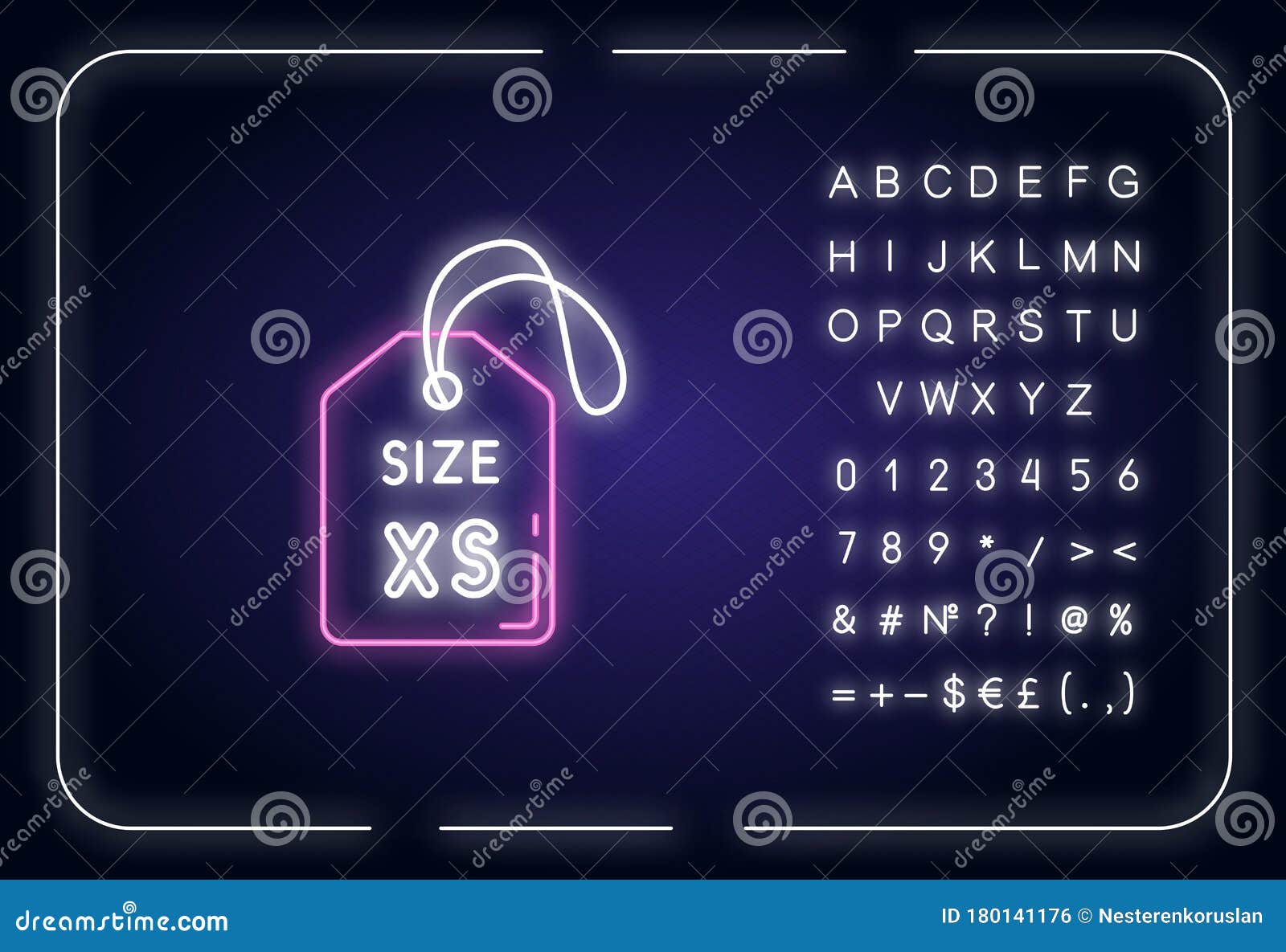 Extra Small Size Label Neon Light Icon Stock Vector - Illustration of ...