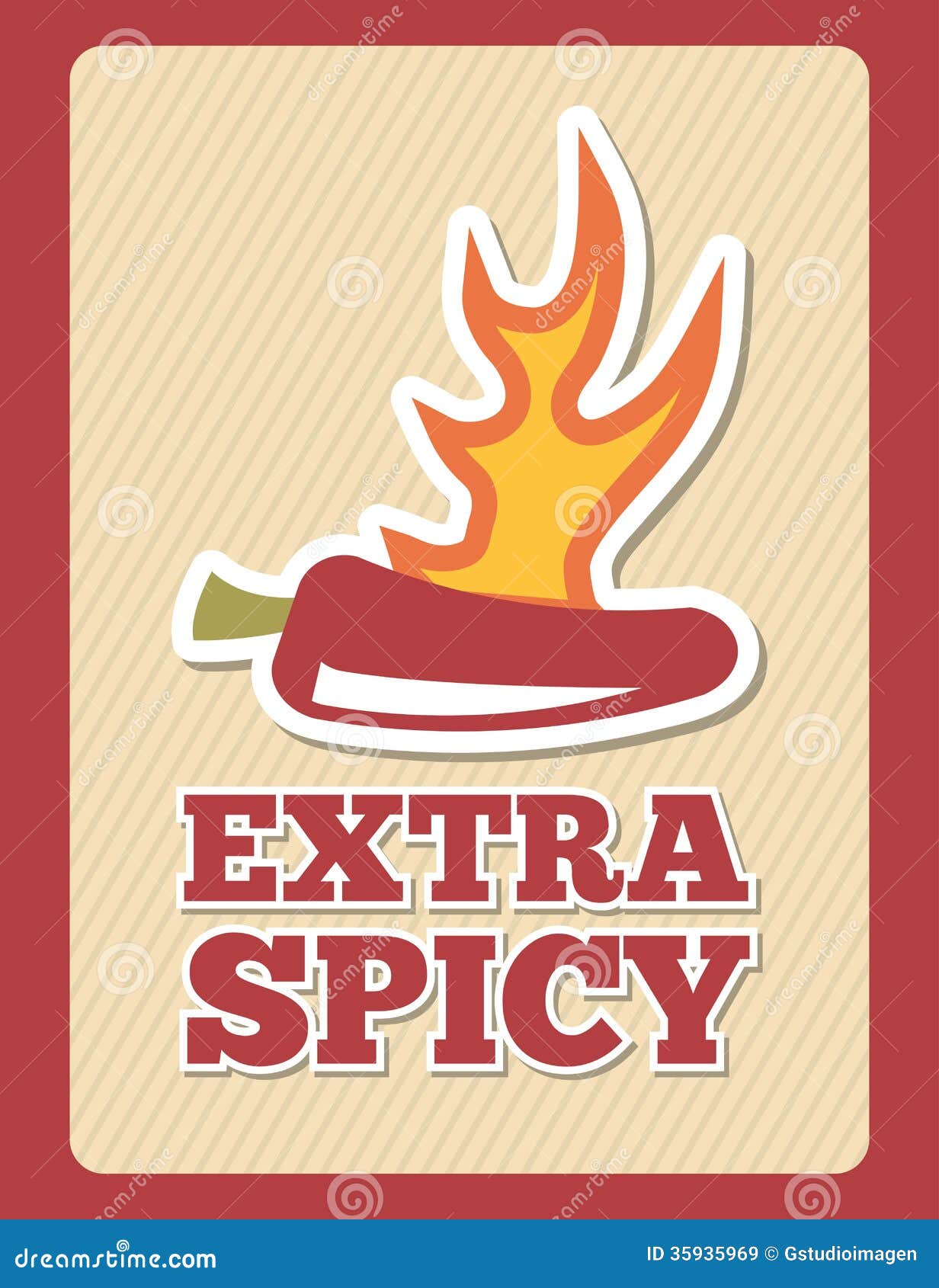 Extra spicy stock vector. Illustration of sauce, burning - 35935969