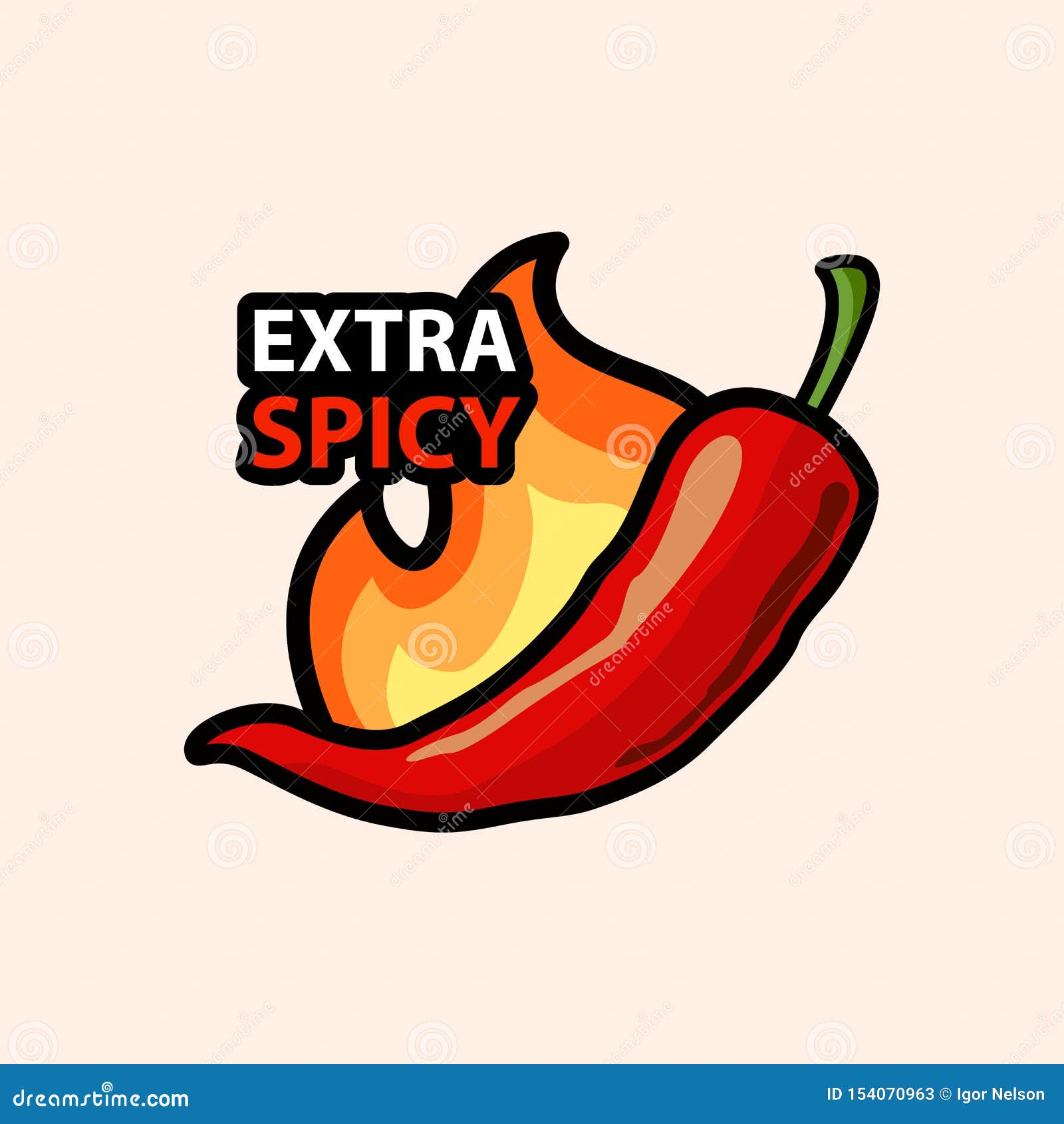 Extra Spicy Pepper Emblem . Vector Illustration Stock Illustration ...