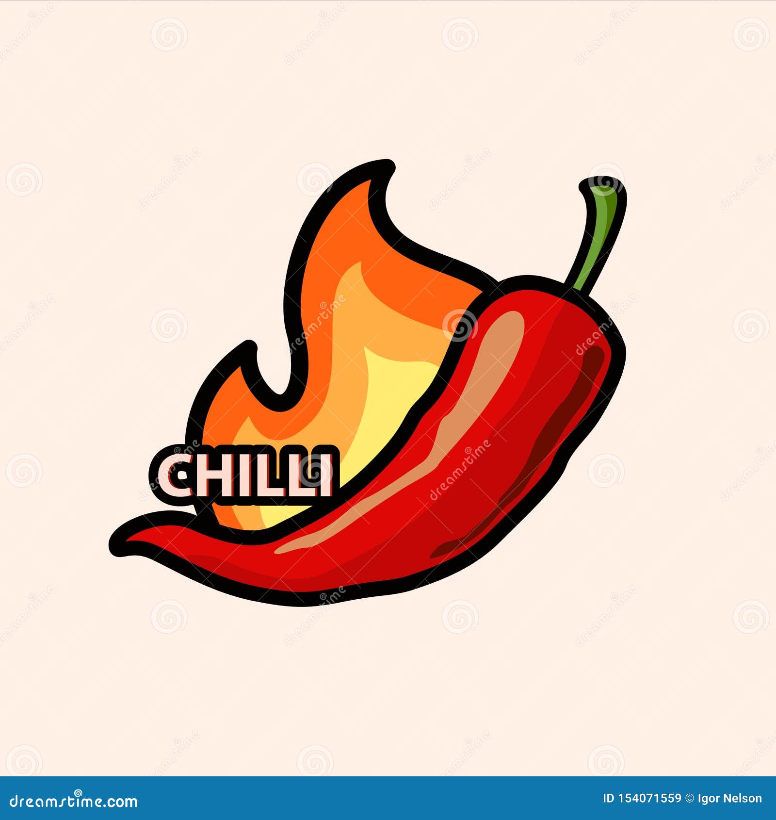 Extra Spicy Pepper Emblem Vector Illustration Stock Illustration ...