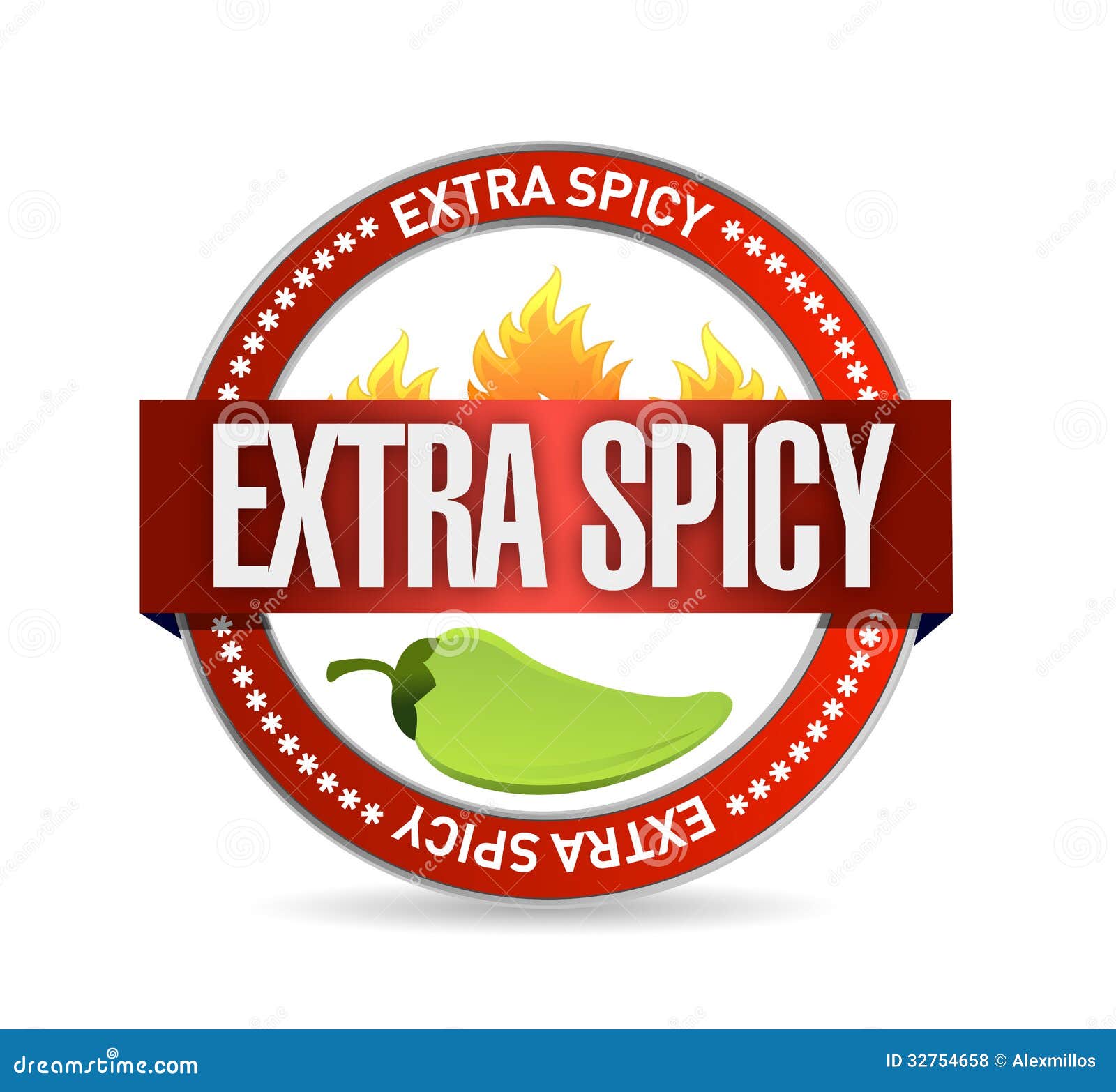 Extra Spicy Pepper Icon Illustration Isolated On White Background ...