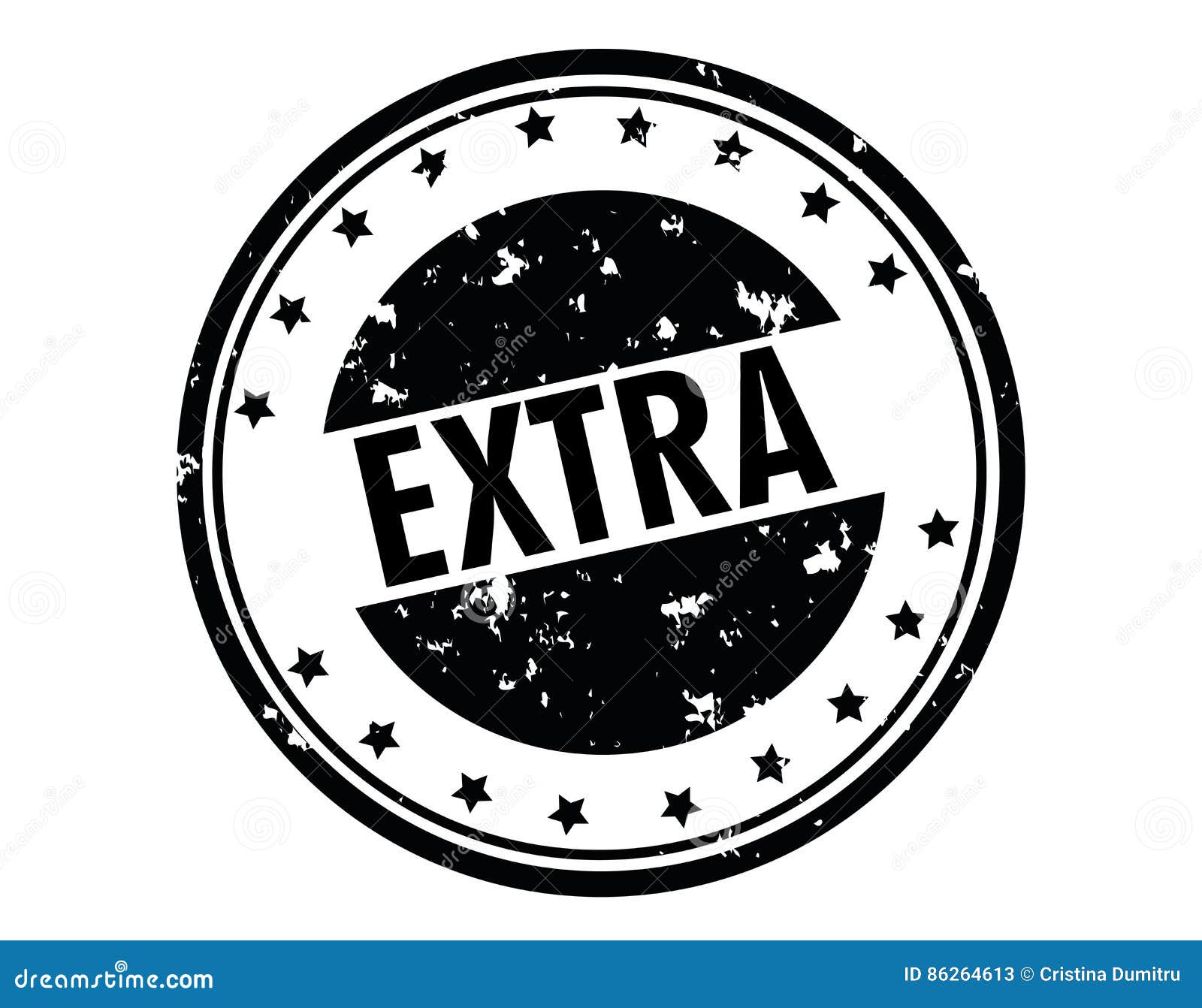 Extra stamp stock vector. Illustration of logo, symbol - 86264613