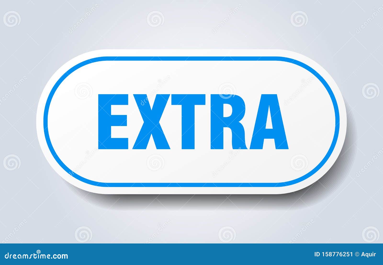 Extra sticker. stock vector. Illustration of template - 158776251