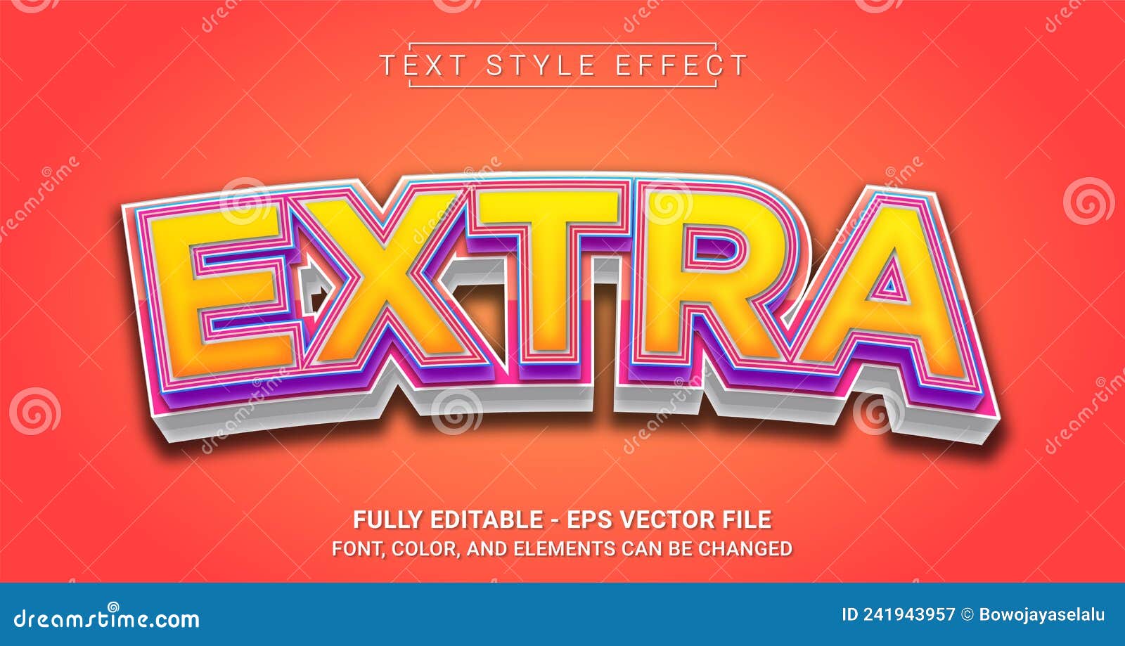 Extra Text Style Effect stock vector. Illustration of poster - 241943957