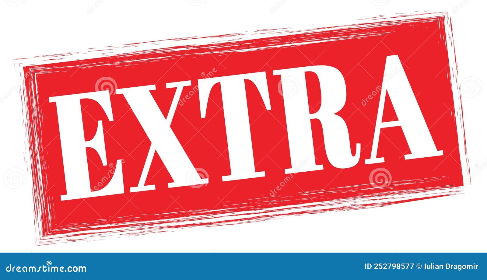 EXTRA Text Written on Red Stamp Sign Stock Illustration - Illustration ...