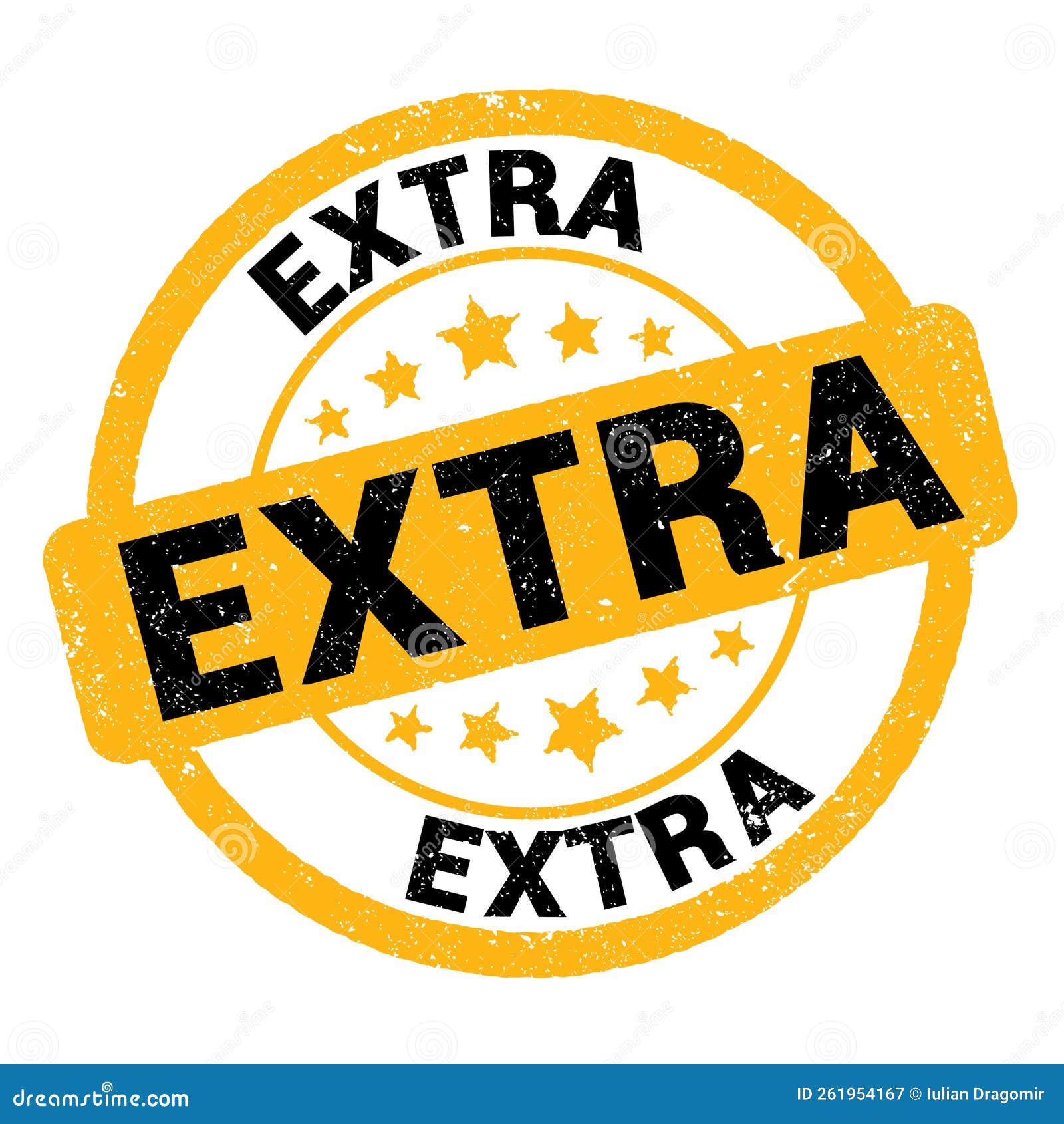 EXTRA Text Written on Yellow-black Stamp Sign Stock Illustration ...