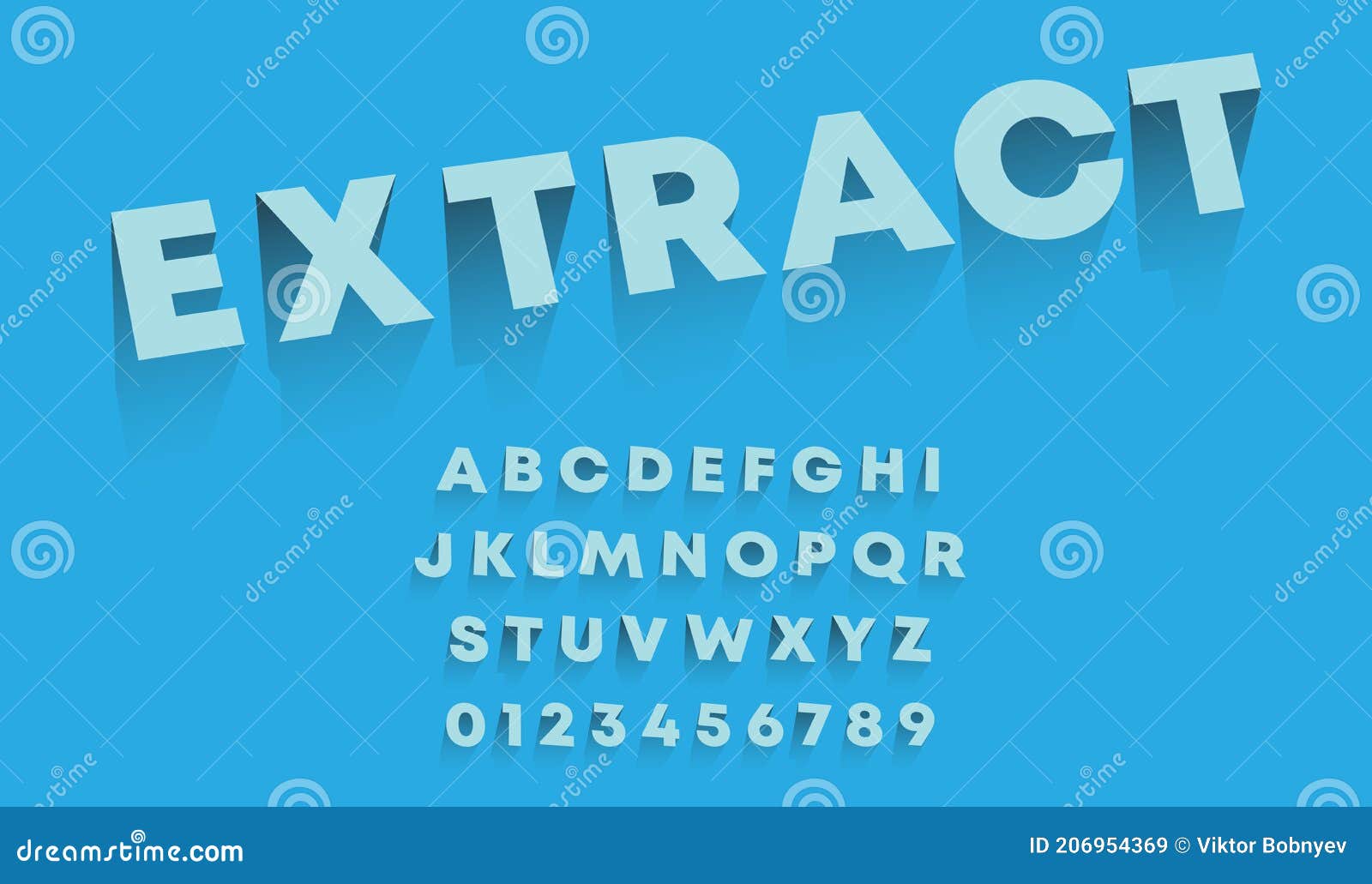 Extract Alphabet Template. Set of Letters and Numbers 3D Design Stock ...