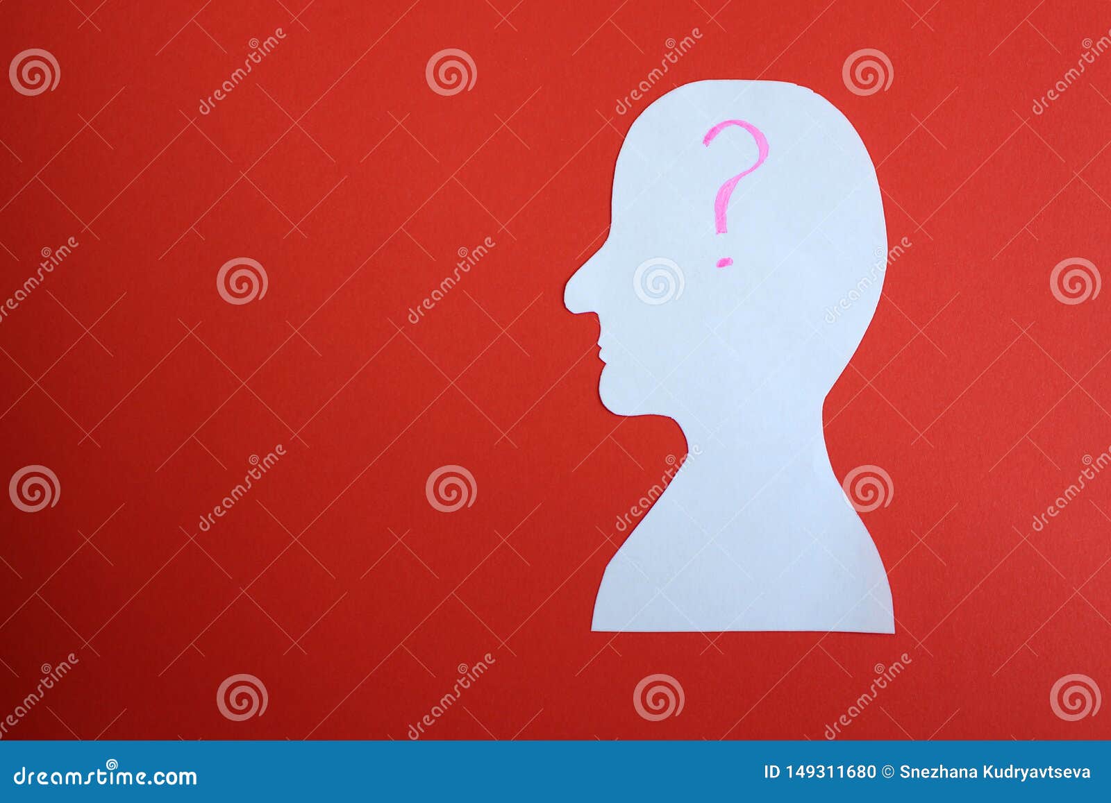 Image of a Man Man Cut Out of Paper Cartoon with Question Mark Stock ...