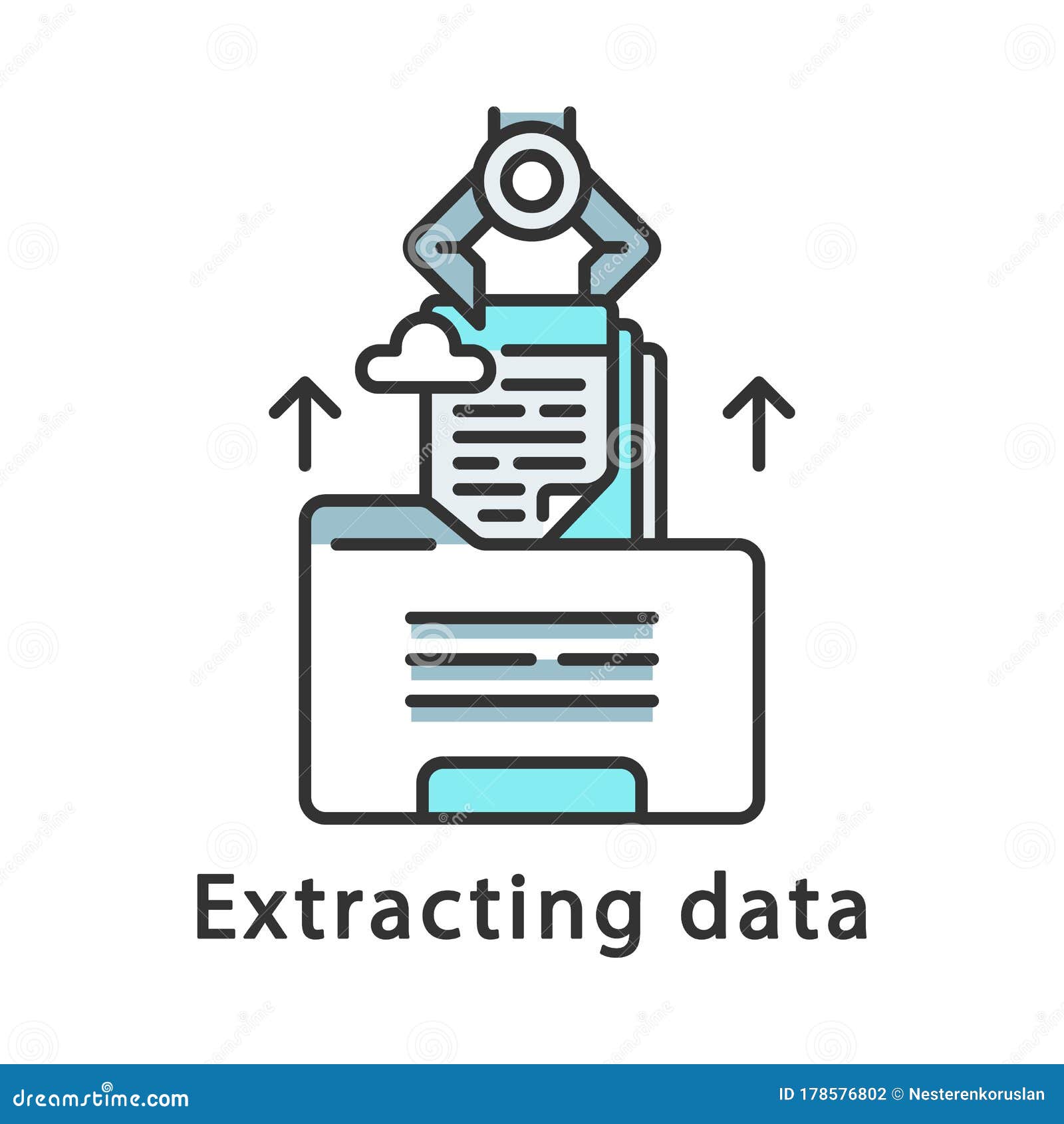 Extracting data color icon stock vector. Illustration of filled - 178576802