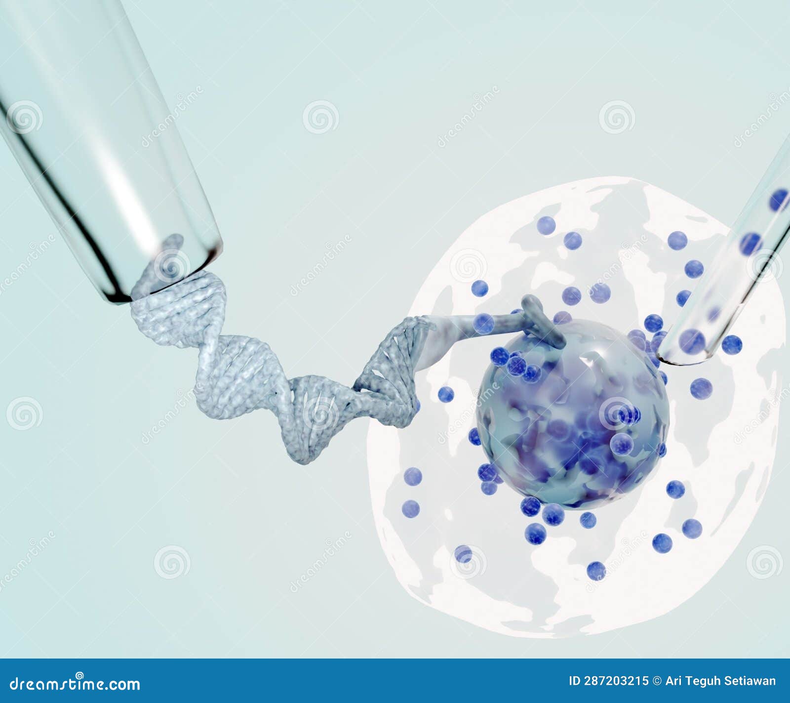 Extracting DNA from the Cells with Pipette Stock Illustration ...