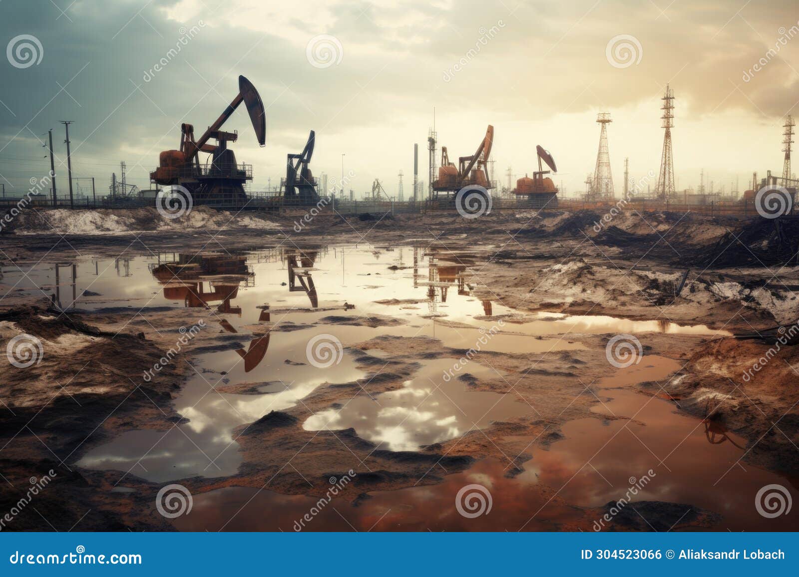Extraction of Crude Oil from Underground. Oil Production Stock ...