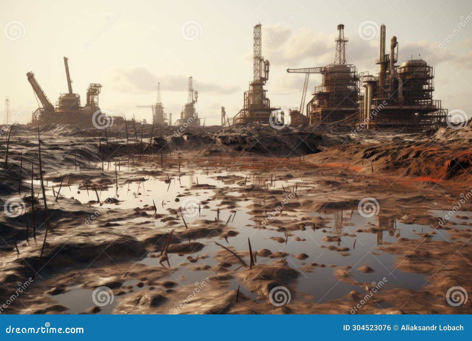 Extraction of Crude Oil from Underground. Oil Production Stock ...