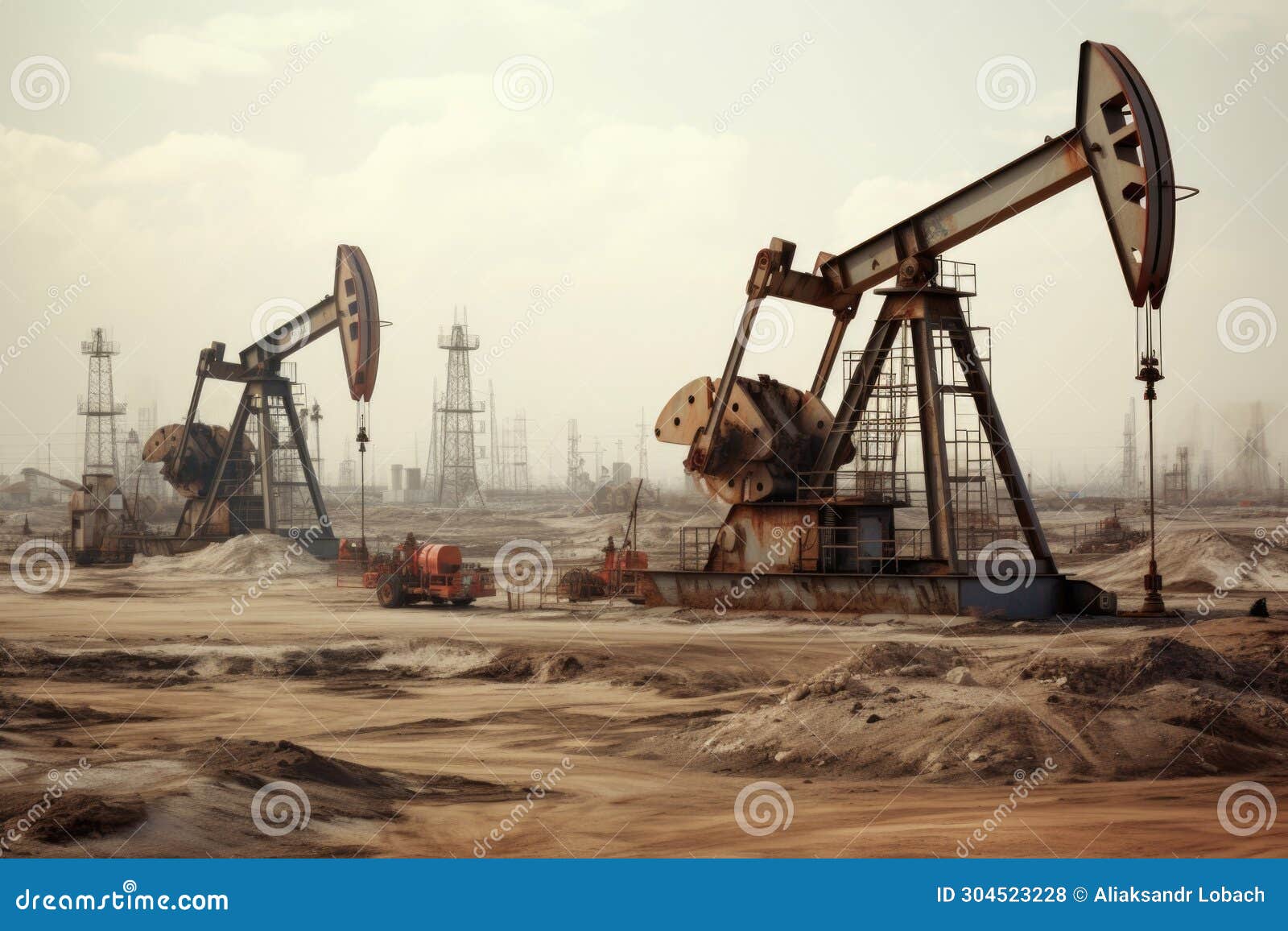 Extraction of Crude Oil from Underground. Oil Production Stock ...
