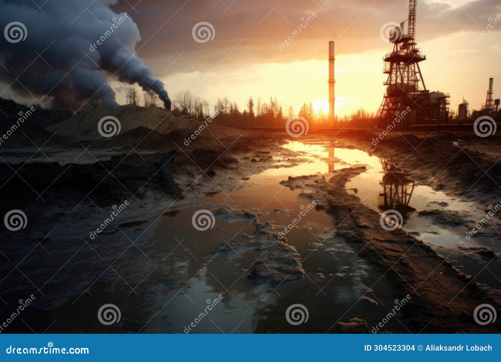 Extraction of Crude Oil from Underground. Oil Production Stock ...