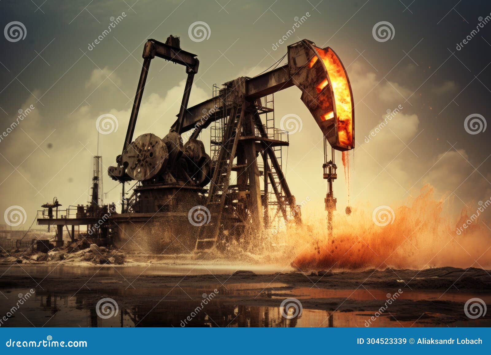 Extraction of Crude Oil from Underground. Oil Production Stock ...