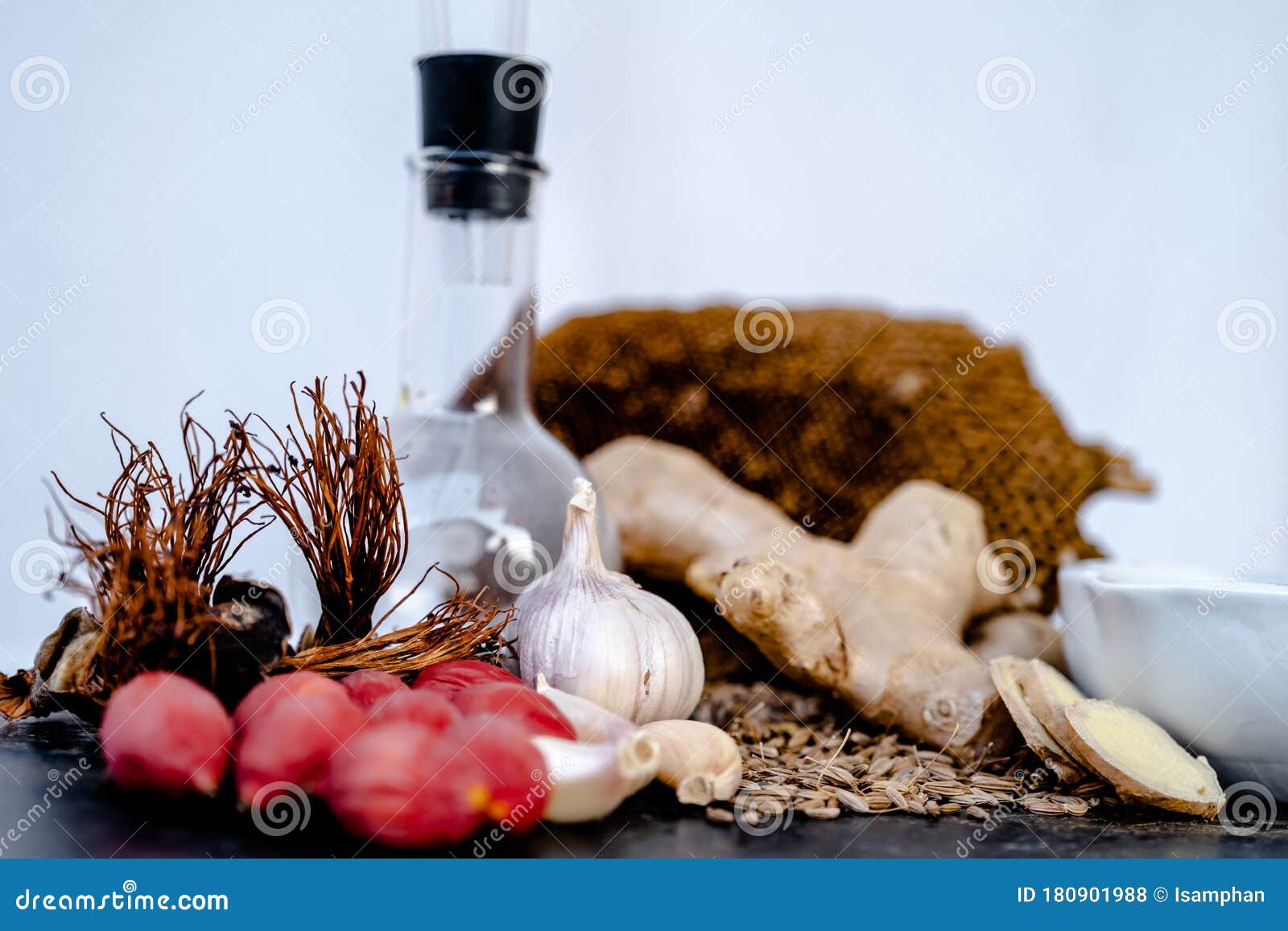 Extraction of Ginger and Garlic To Make Herbal Medicine Stock Photo ...