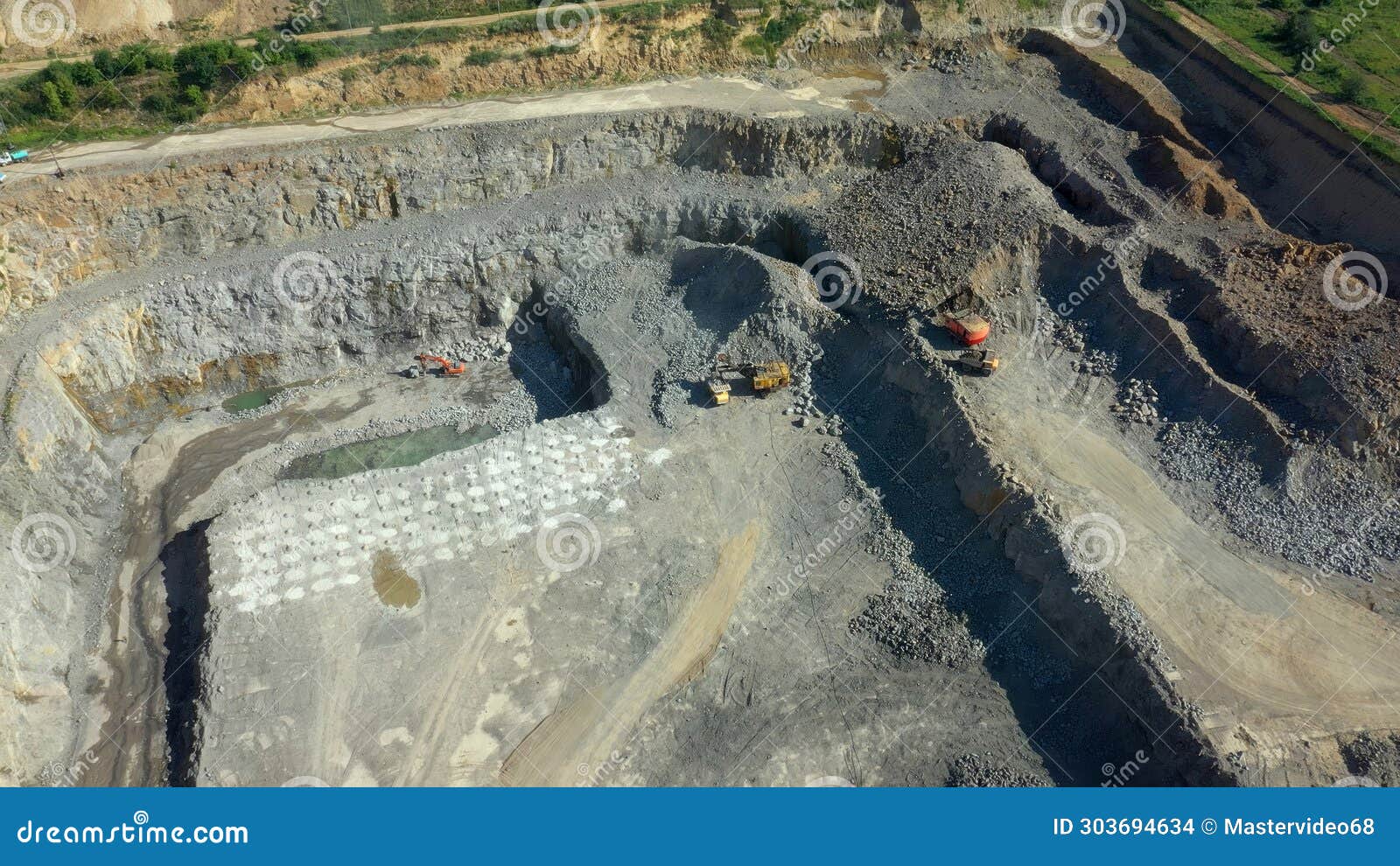 Extraction of Granite. Open Cast Mine. Stone Quarrying Stock Photo ...