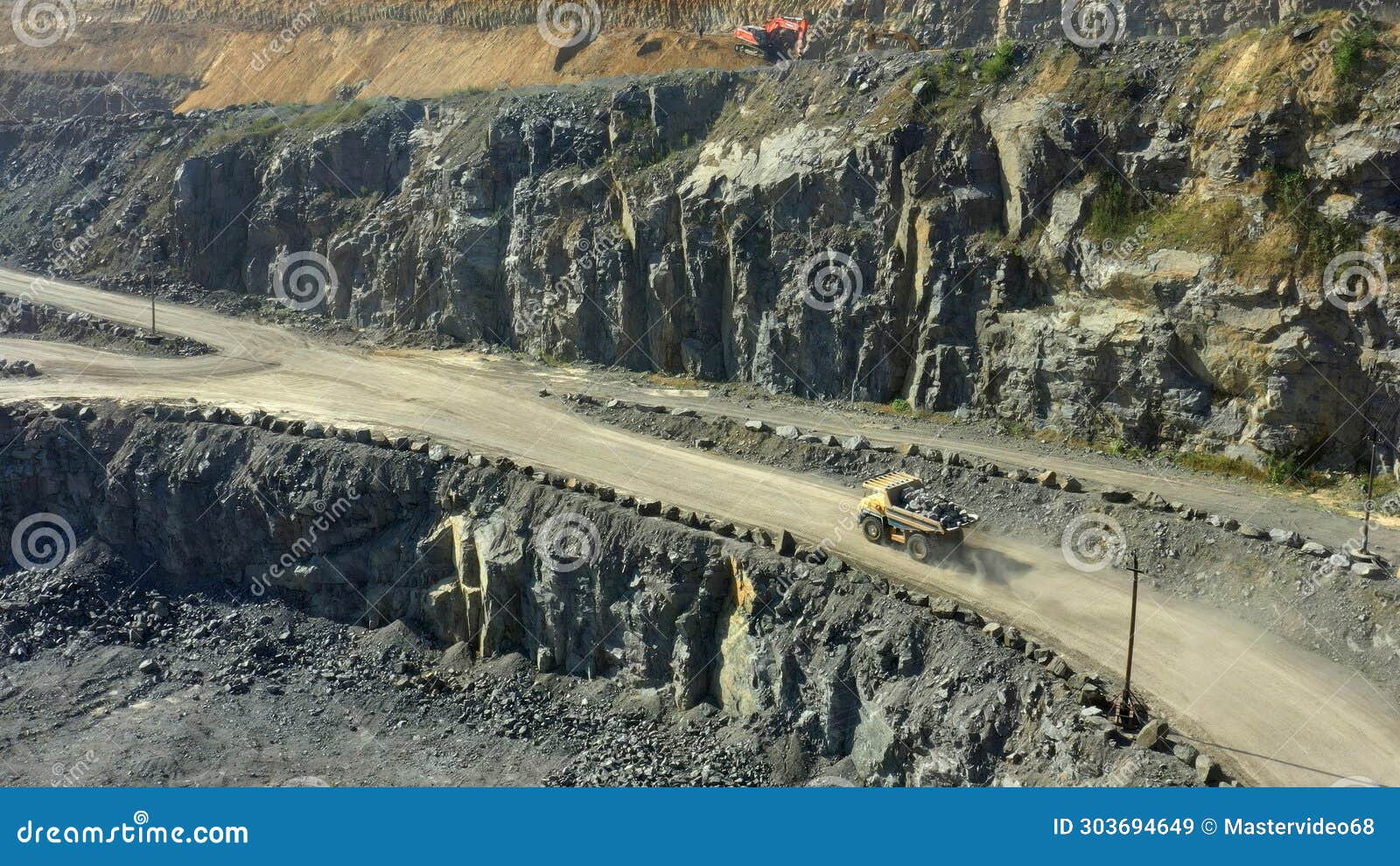 Extraction of Granite. Open Cast Mine. Stone Quarrying Stock Image ...