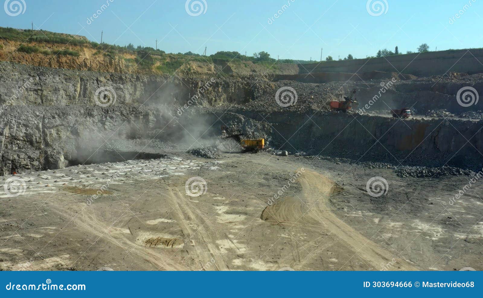 Extraction of Granite. Open Cast Mine. Stone Quarrying Stock Photo ...