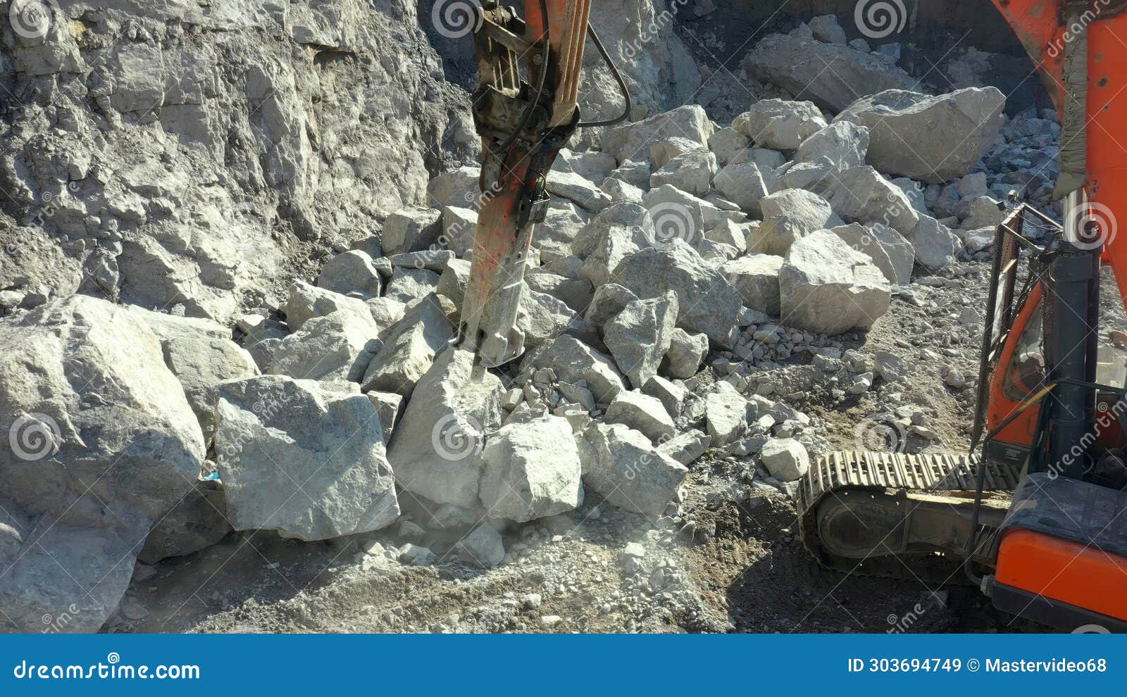 Extraction of Granite. Open Cast Mine. Stone Quarrying Stock Image ...