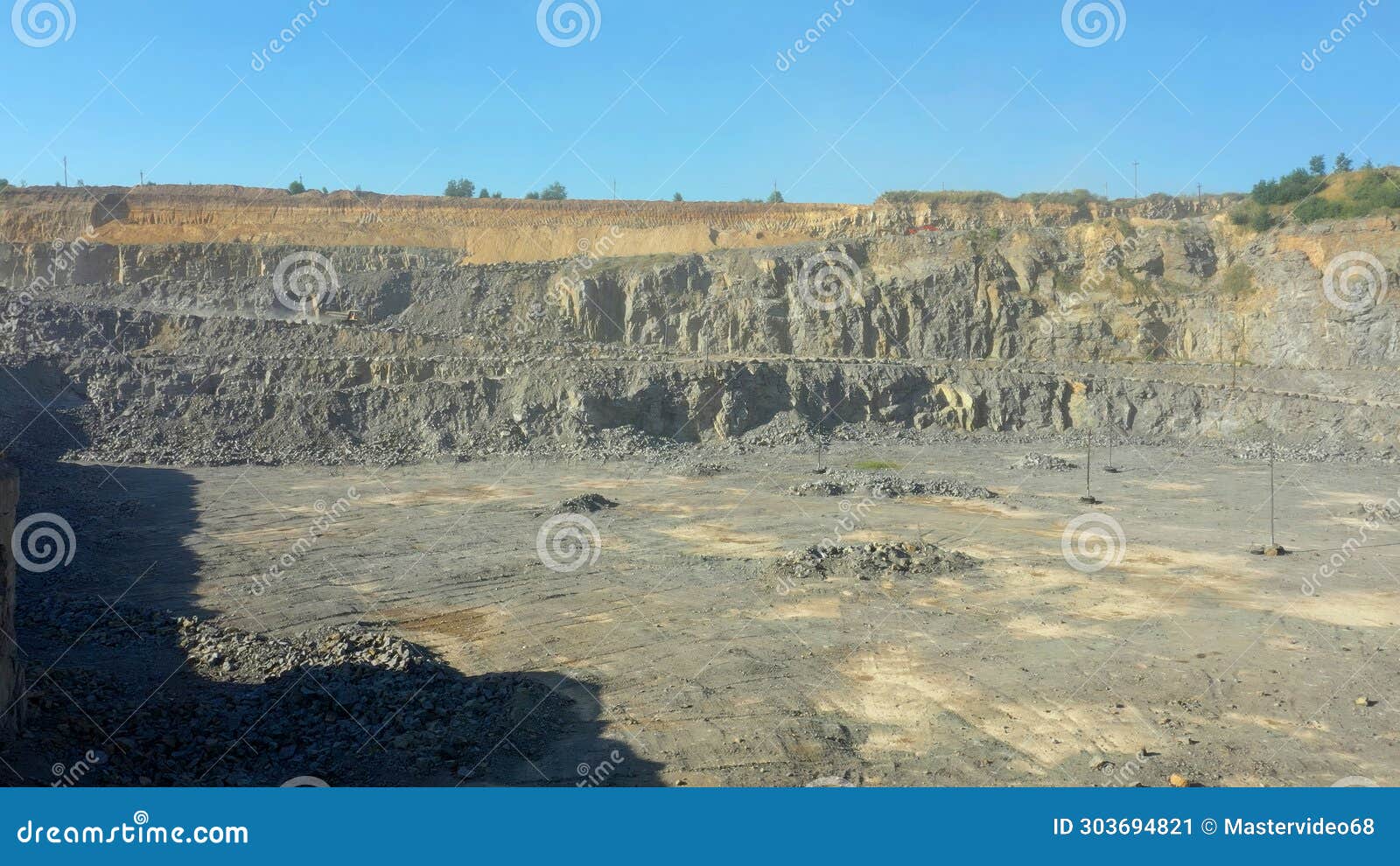 Extraction of Granite. Open Cast Mine. Stone Quarrying Stock Image ...