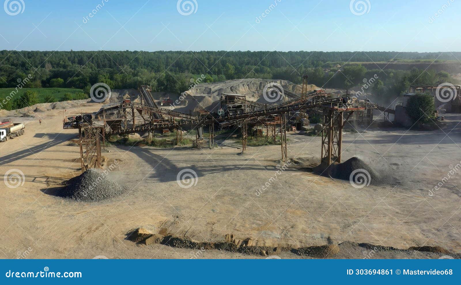 Extraction of Granite. Open Cast Mine. Stone Quarrying Stock Image ...