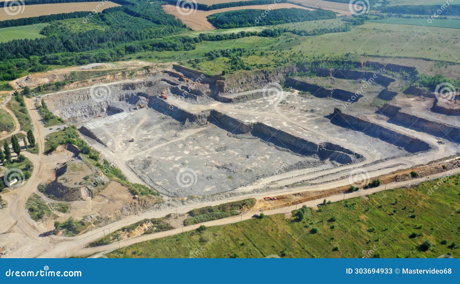 Extraction of Granite. Open Cast Mine. Stone Quarrying Stock Image ...