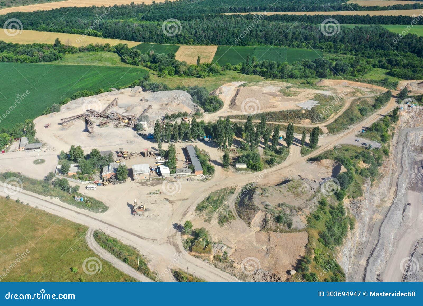 Extraction of Granite. Open Cast Mine. Stone Quarrying Stock Image ...