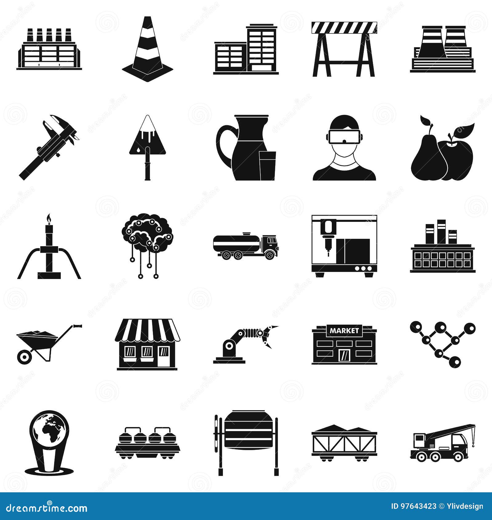 Extraction Icons Set, Simple Style Stock Vector - Illustration of ...