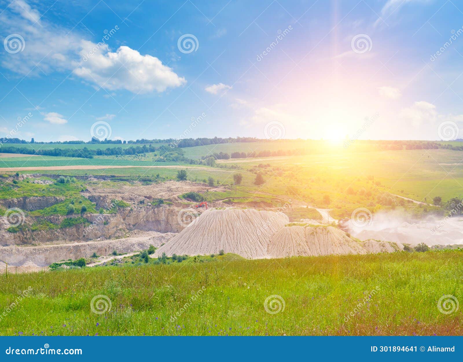 Extraction of Limestone in an Open Pit in Moldova Stock Image - Image ...