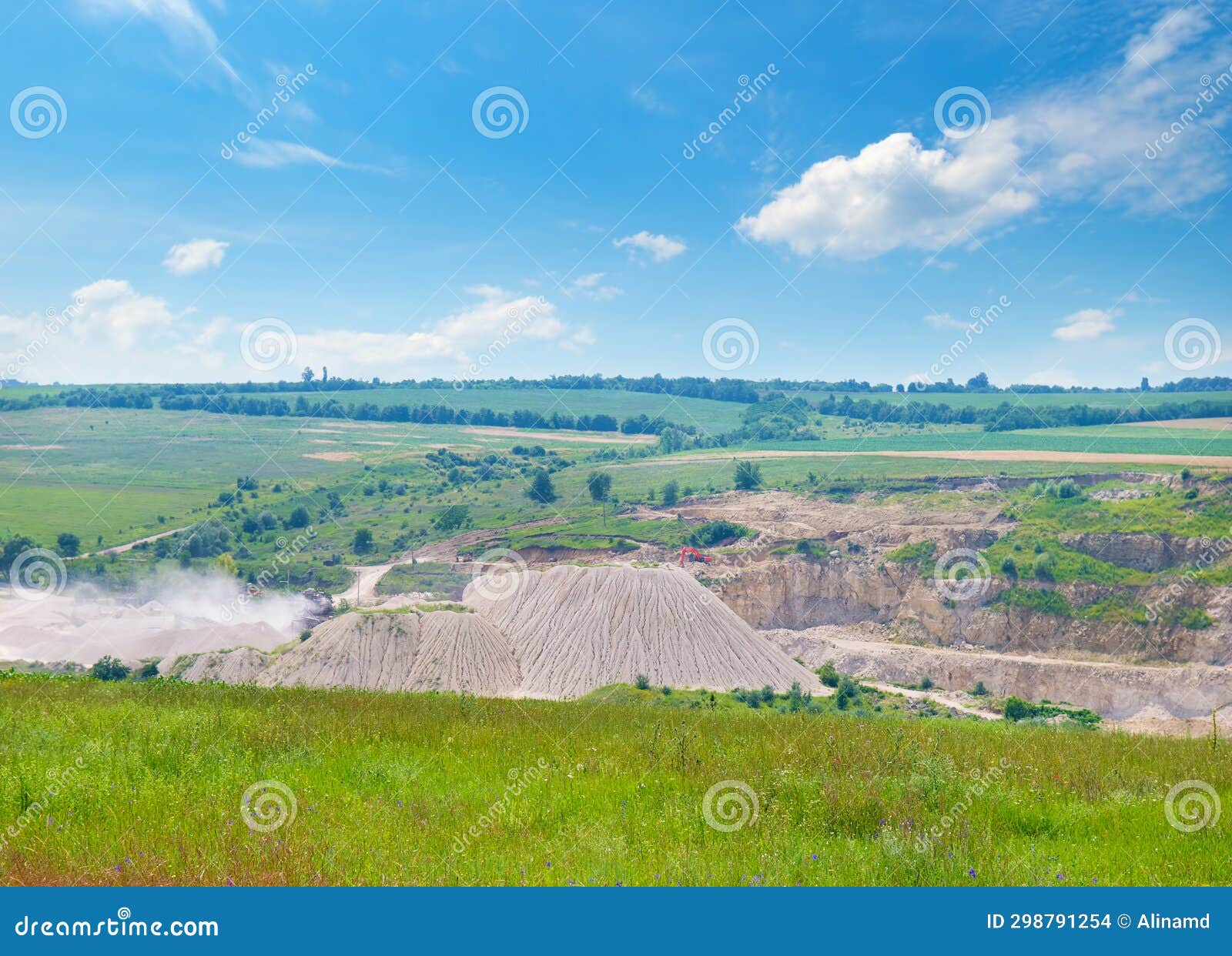 Extraction of Limestone by Quarrying. Landscapes of Moldova Stock Photo ...