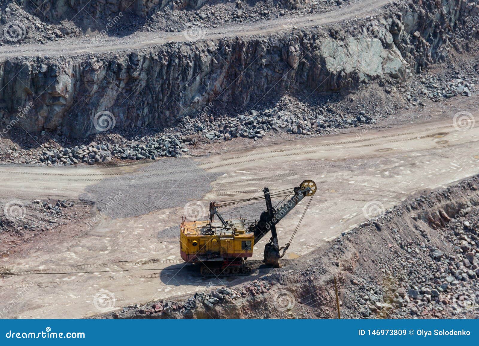Extraction of Mineral Resources in a Granite Quarry Stock Image - Image ...