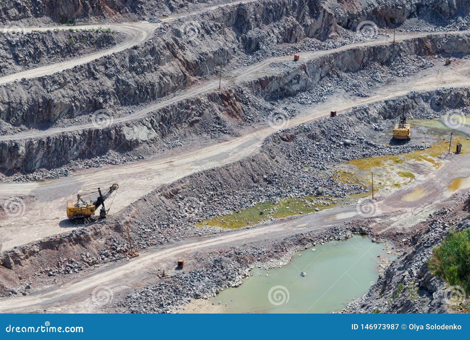 Extraction of Mineral Resources in a Granite Quarry Stock Image - Image ...