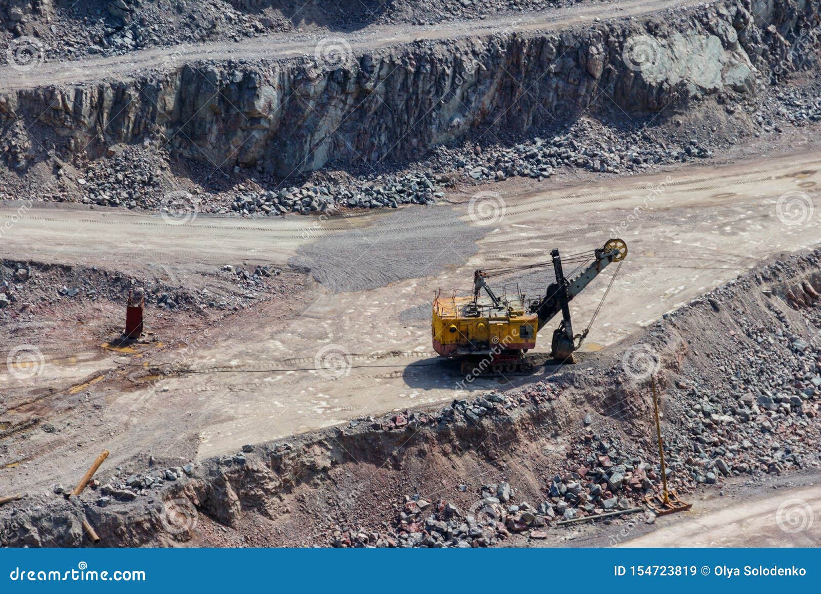 Extraction of Mineral Resources in Granite Quarry Stock Image - Image ...