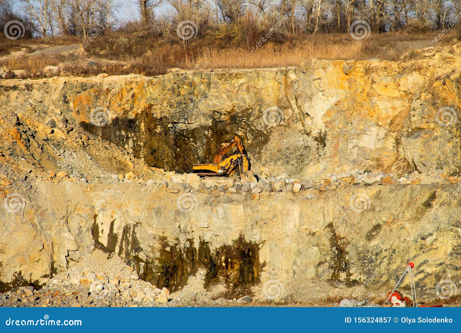 Extraction of Mineral Resources in Granite Quarry Stock Image - Image ...