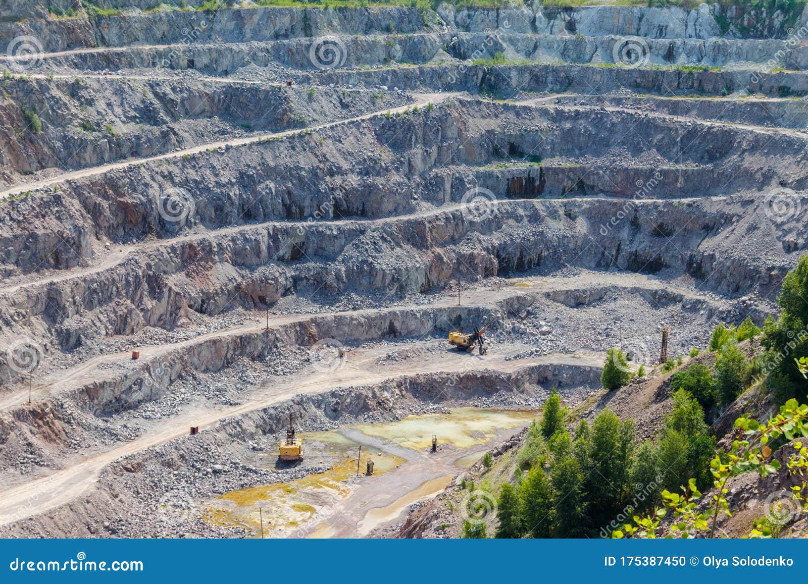 Extraction of Mineral Resources in Granite Quarry Stock Photo - Image ...
