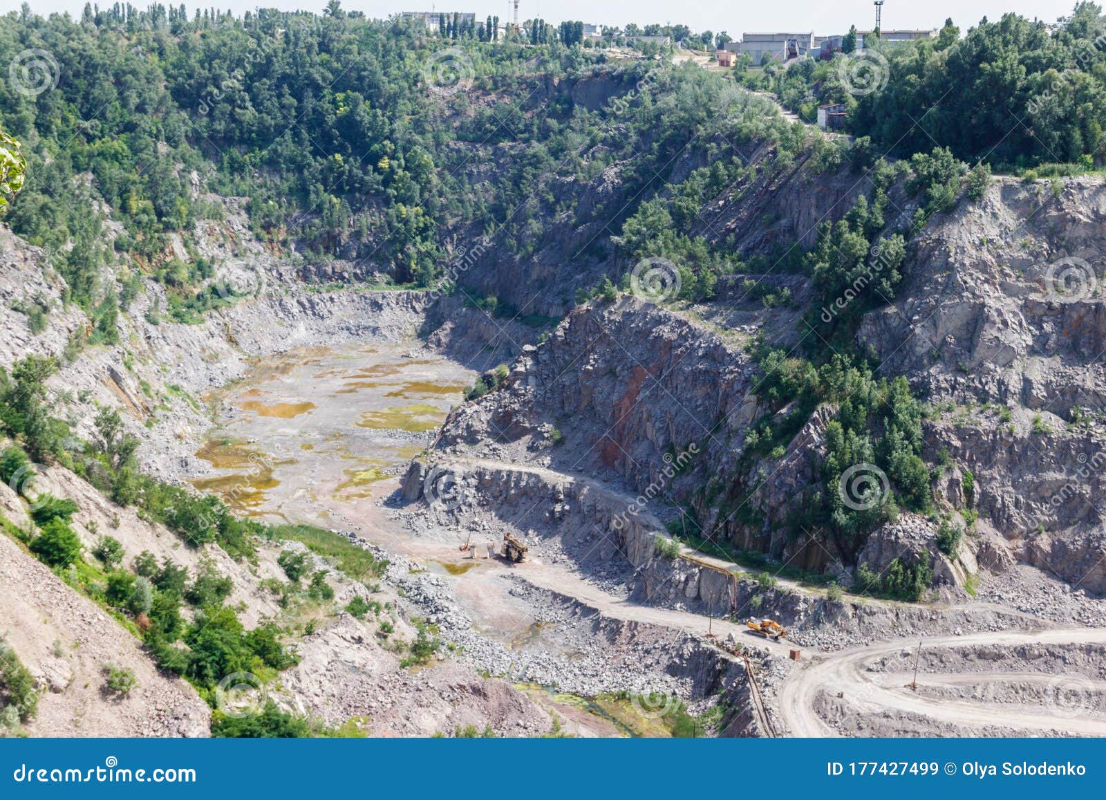Extraction of Mineral Resources in Granite Quarry Stock Image - Image ...
