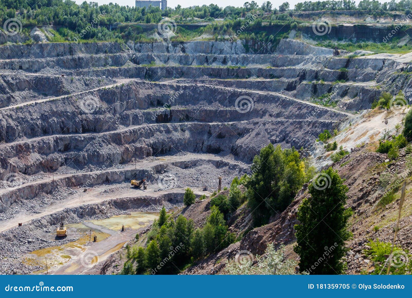 Extraction of Mineral Resources in Granite Quarry Stock Image - Image ...