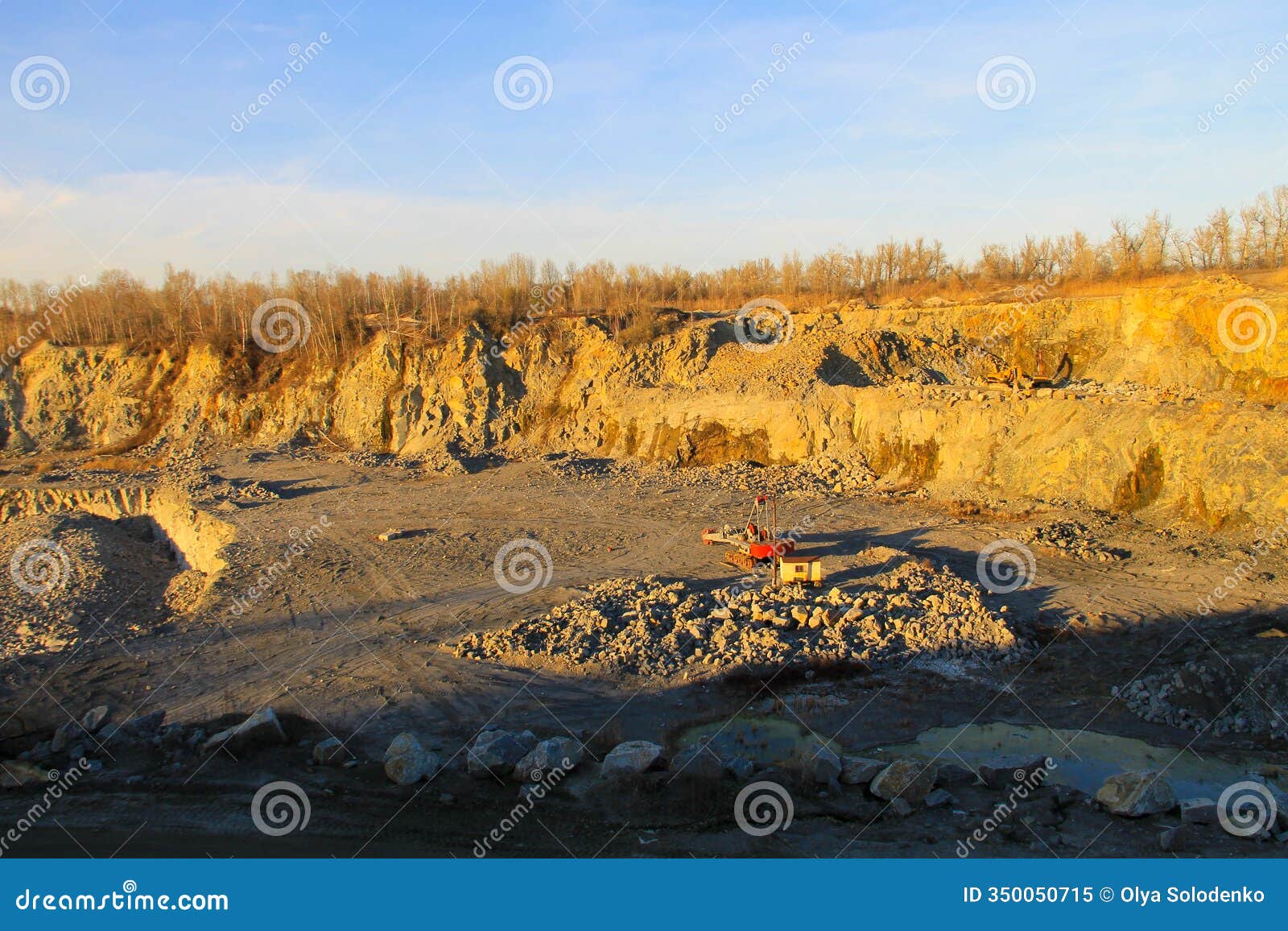 Extraction of Mineral Resources in Granite Quarry Stock Image - Image ...
