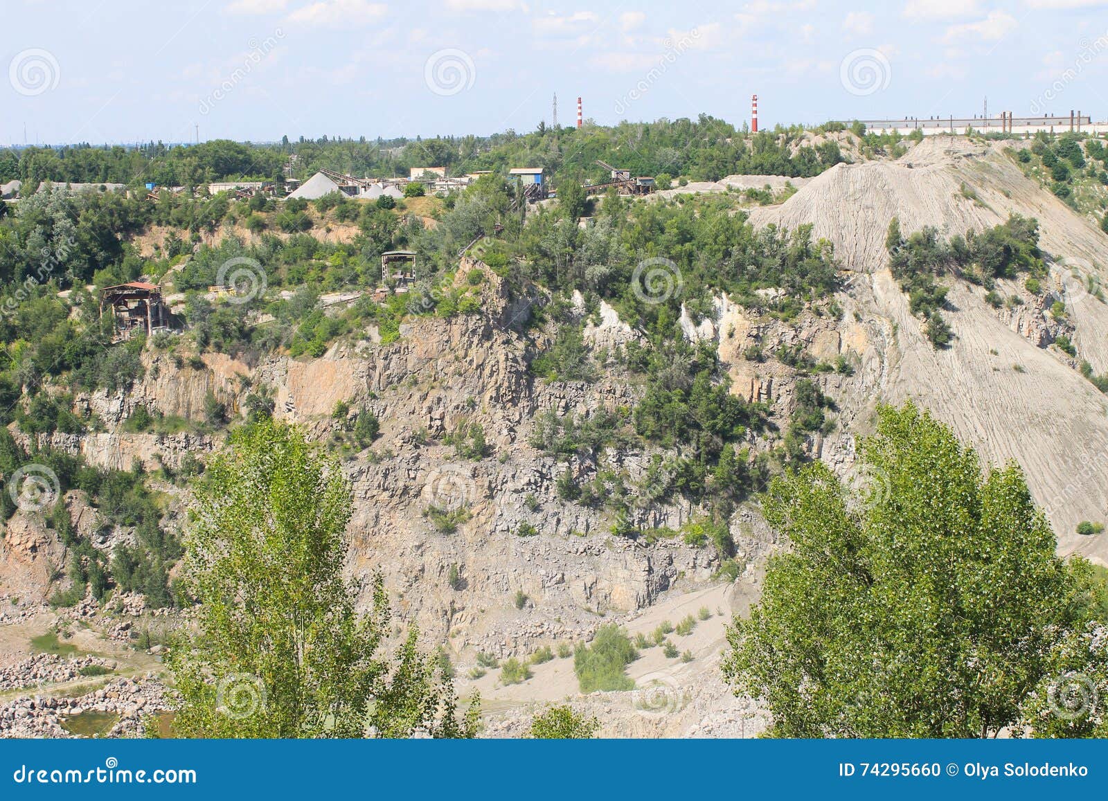 Extraction of Mineral Resources in Granite Quarry Stock Photo - Image ...