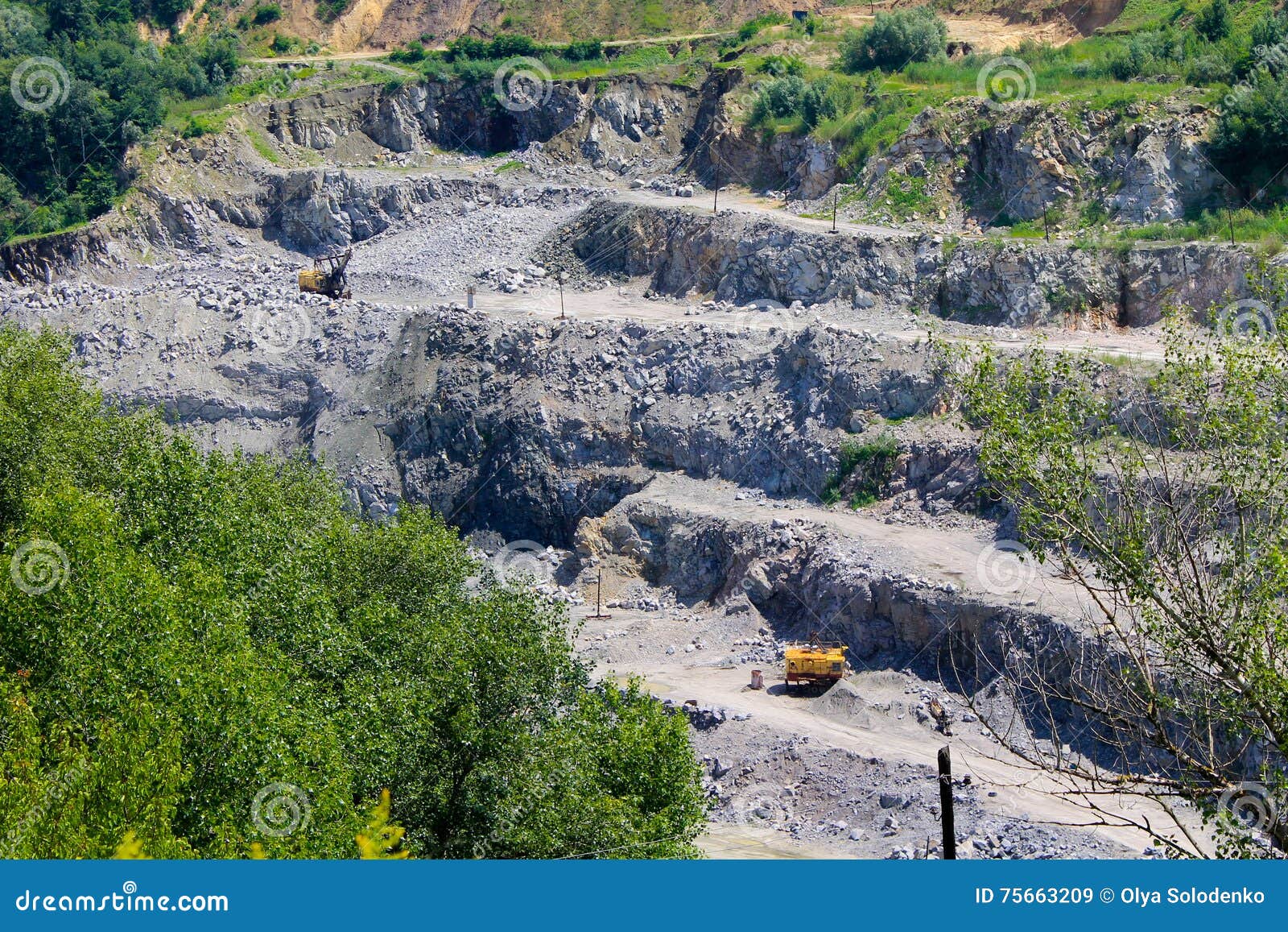 Extraction of Mineral Resources in Granite Quarry Stock Image - Image ...