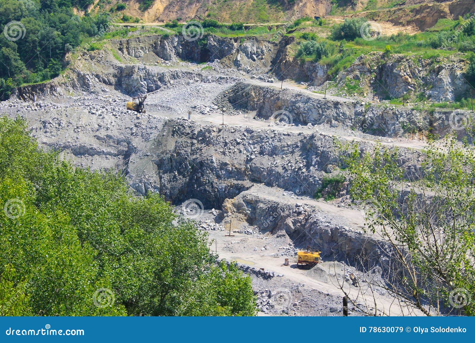 Extraction of Mineral Resources in Granite Quarry Stock Image - Image ...