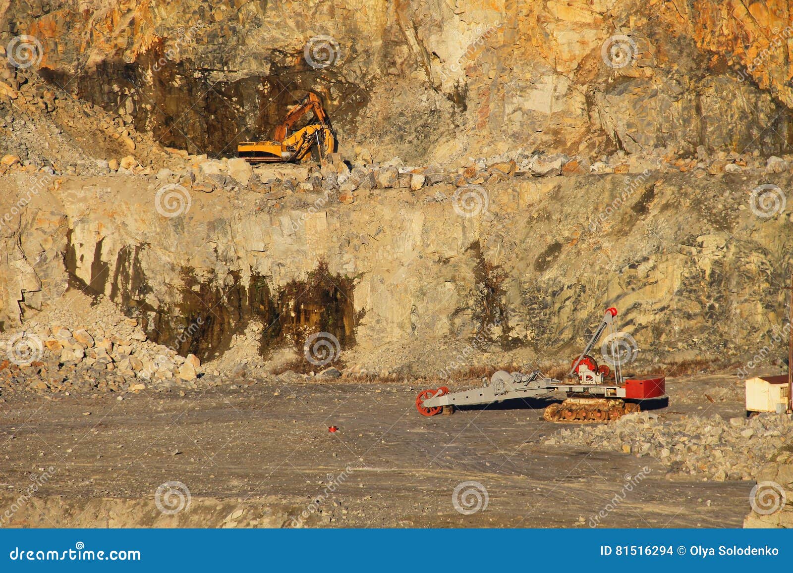 Extraction of Mineral Resources in the Granite Quarry Stock Photo ...