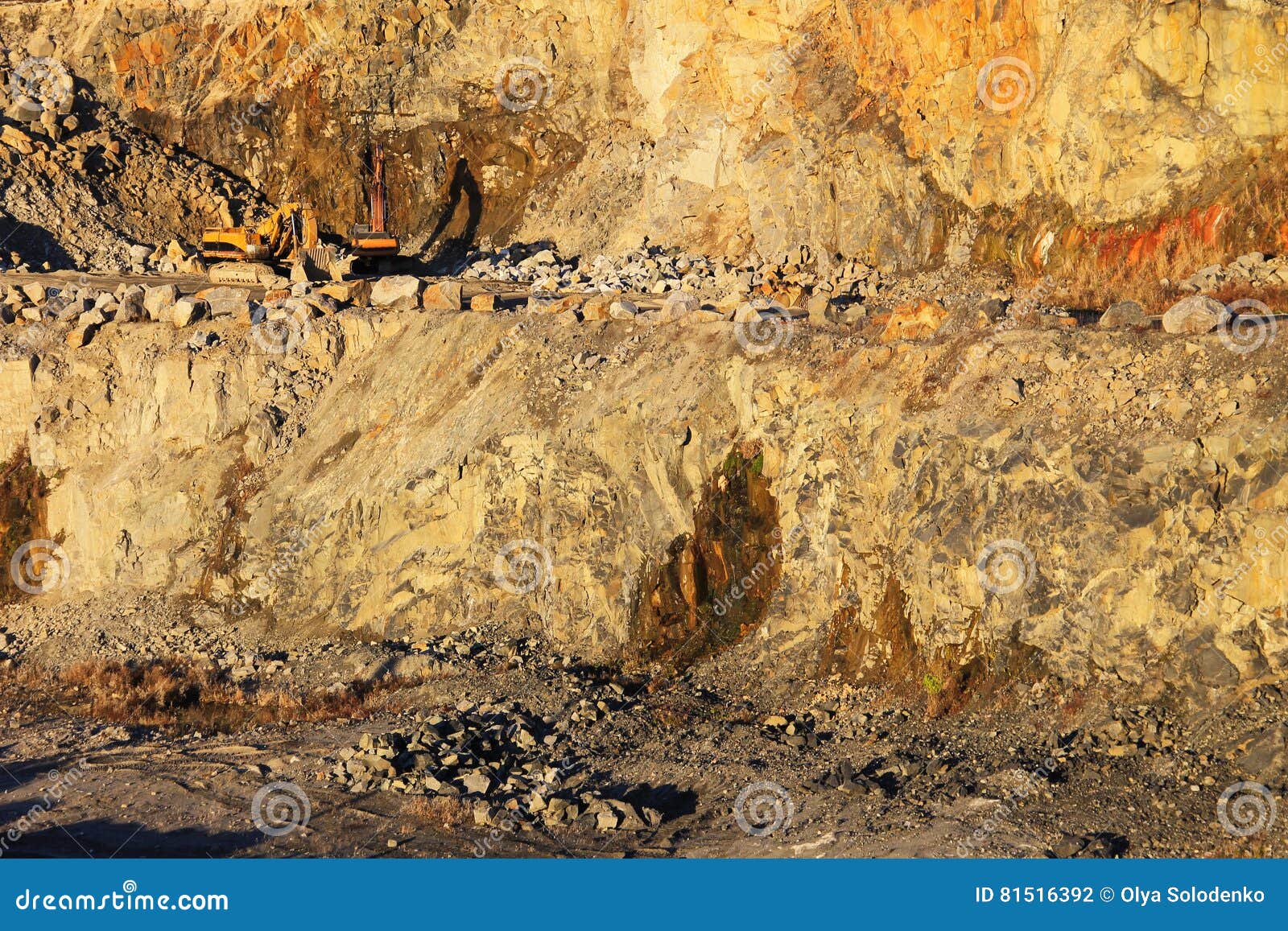 Extraction of Mineral Resources in the Granite Quarry Stock Photo ...