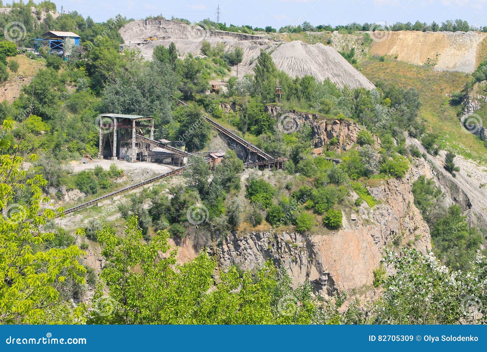 Extraction of Mineral Resources in a Granite Quarry Stock Image - Image ...