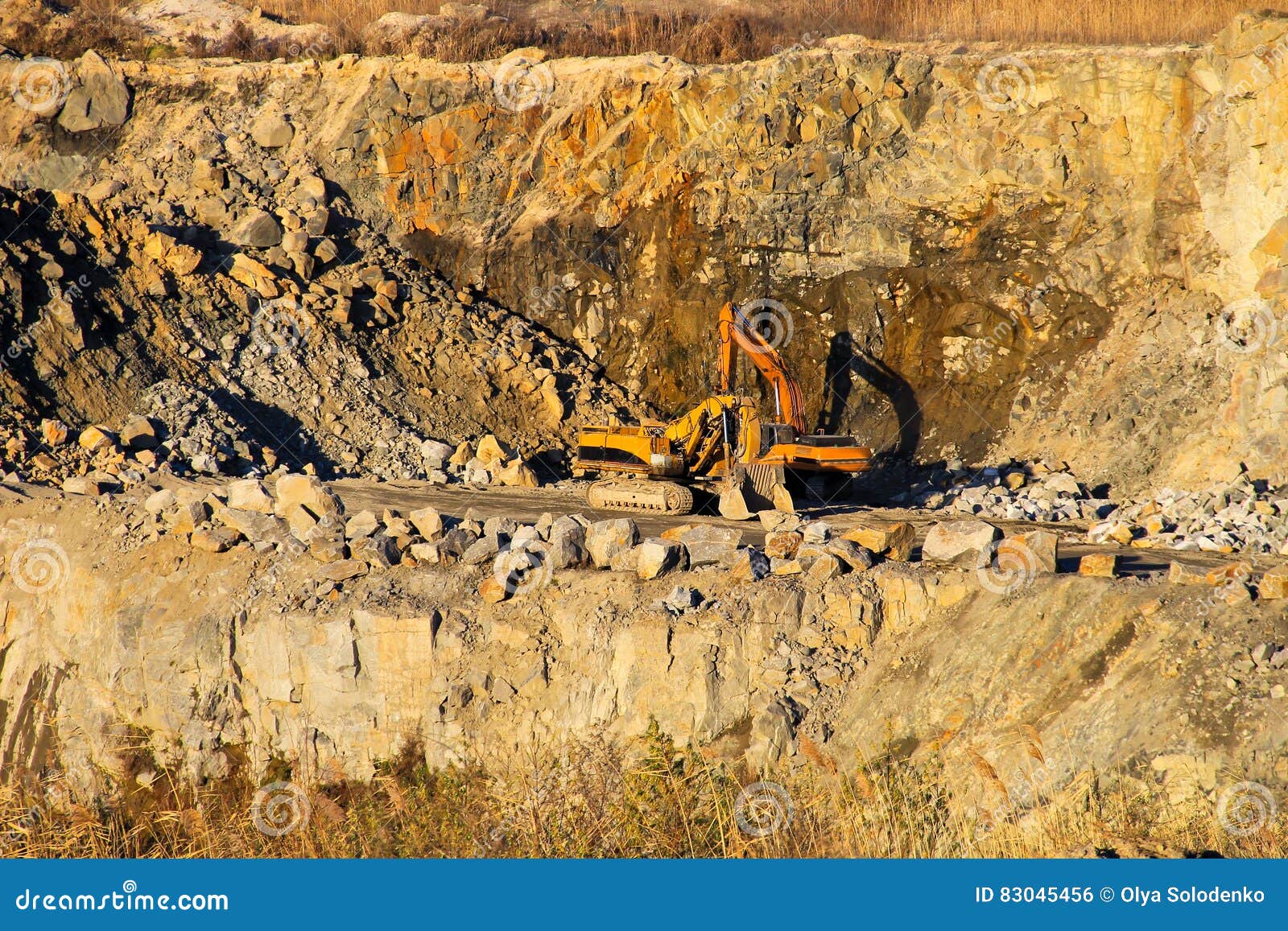 Extraction of Mineral Resources in the Granite Quarry Stock Photo ...
