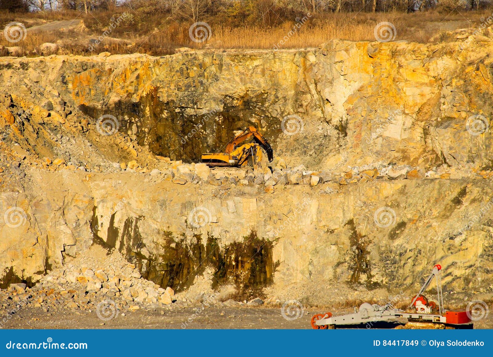 Extraction of Mineral Resources in Granite Quarry Stock Image - Image ...